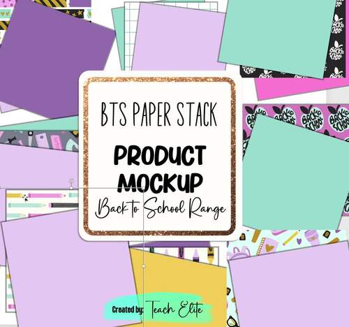 Back to School paper stack mockup set MOVEABLE Mock-up Pastel by Teach ...
