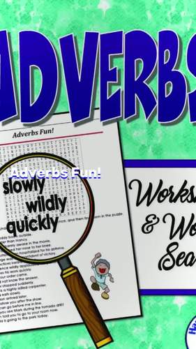 Adverbs Word Search and Grammar Worksheets and Digital Easel Activity