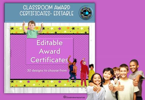 Editable Award Certificates, 30 designs to choose from by Oceanview ...