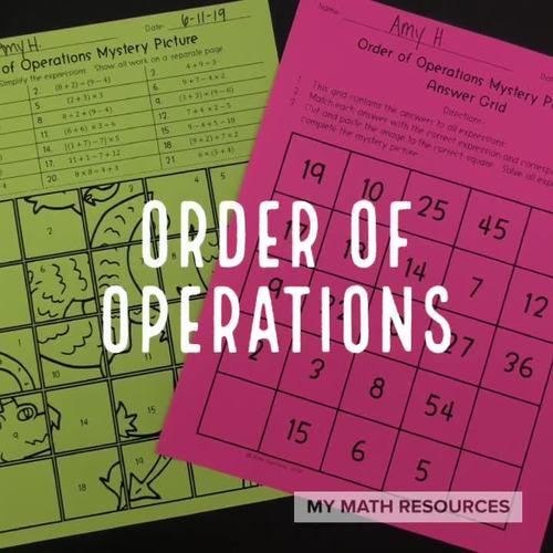Order of Operations - Dragon Mystery Picture 5.OA.A.1 by Amy Harrison