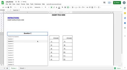 EDITABLE Pixel Art Task Cards Template Cat Phone by Amusing Algebra