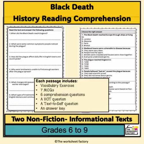 The Black Death Informational Text Reading Passages| Medieval England ...