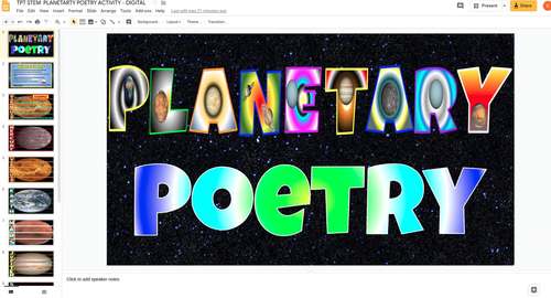 Solar System - STEM PLANETARY POETRY ACTIVITY (Digital and Printable)