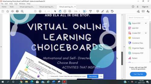 1 FULL WEEK-Online Virtual Choice Board!! 20+ Links/Activities by Bredy ...