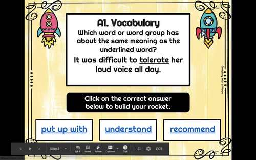 5th Grade MyView Literacy Unit 3 Week 2, Build a Rocket Assessment Practice