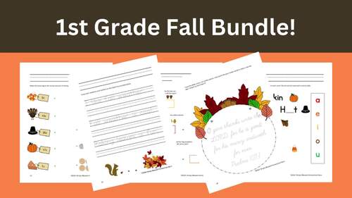 Fall and Thanksgiving Activity, Unit Study, Worksheet Bundle Printables ...