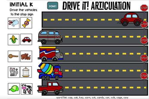 Drive it! Articulation BOOM Cards: Early Sounds (Distance Learning)