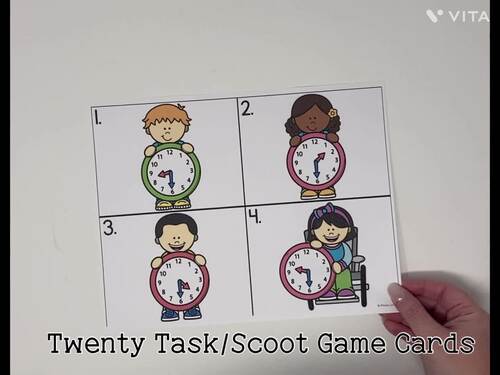 Telling Time to the Half Hour Scoot Game Task Cards Math Write the Room ...