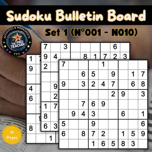 Sudoku Bulletin Board Set 1: Interactive Math Puzzles by TheProTeacher