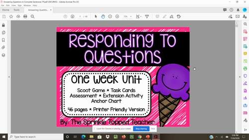 Restate the Question Practice | 5 Day Unit by The Sprinkle Topped Teacher