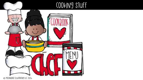 Cooking Stuff clip art, kid, chef COLORED Version by Melonheadz Clipart