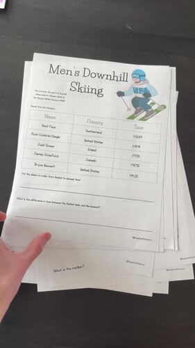 Winter Olympics math-decimals and data packet by Teach.With.Love.Co