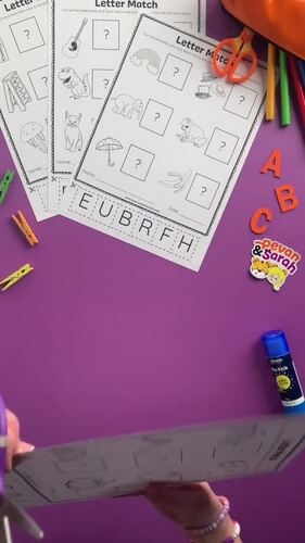 Cut & Paste Letter Matching | Beginning Sounds Alphabet Recognition Worksheets