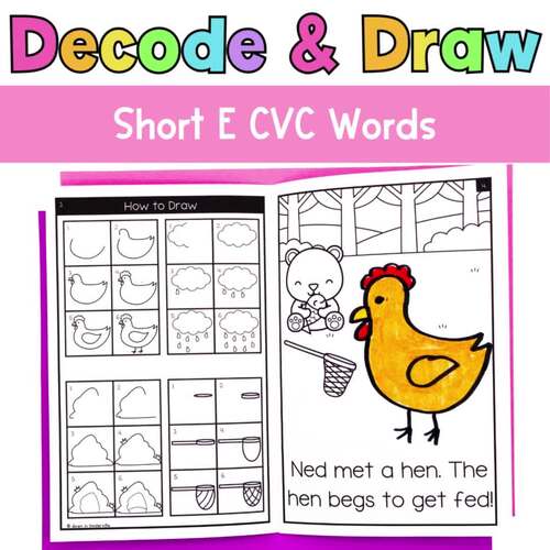 Short E Decodable Readers CVC Words - Decode and Draw Books - Science ...