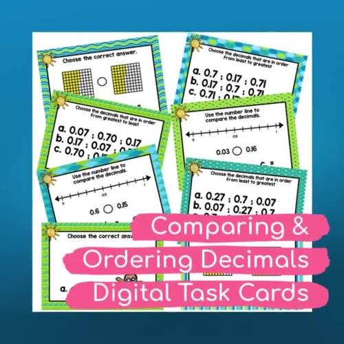 Digital Google Forms Comparing & Ordering Decimals Task Cards | TpT