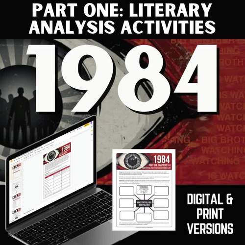 1984 Novel Study Literary Activities and Skills Practice Worksheets ...