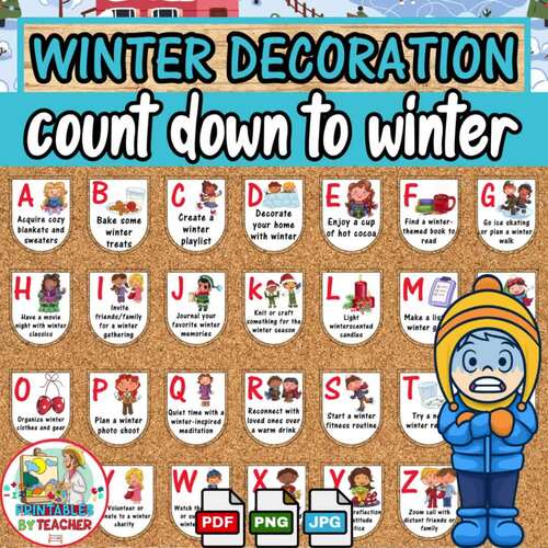 Winter Solstice bulletin board | winter ABC Countdown Posters - decoration