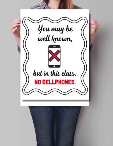 No Cellphones No Food Humorous | Classroom Management Posters | TPT