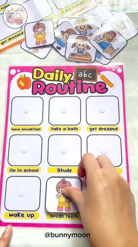 Flash cards routine for kids by Bunnymoon | TPT