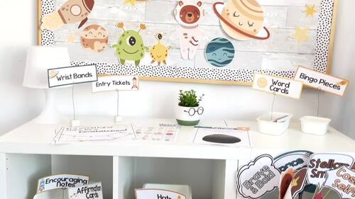 Boho Space Classroom Decor Bundle, Room Transformation, Posters, Editable