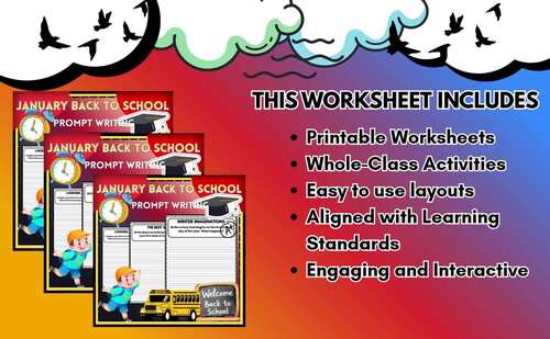 Back to School & Goal-Setting Writing Prompts – Grades 2-8 | January ...