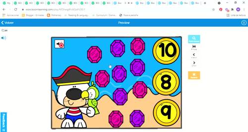 BOOM CARDS Summer: COUNTING NUMBERS 1-10 Pirate Distance Learning by Ms ...