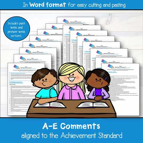 V9 Australian Curriculum English Report Comments and Criteria - Year 2