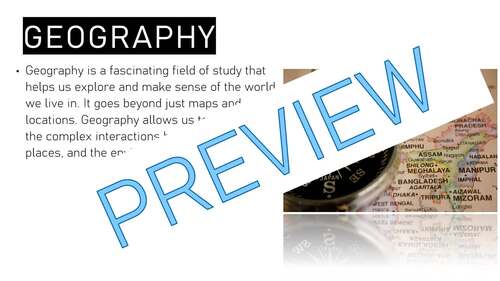 5 Themes of Geography PowerPoint and Cloze Notes by Civics Studies
