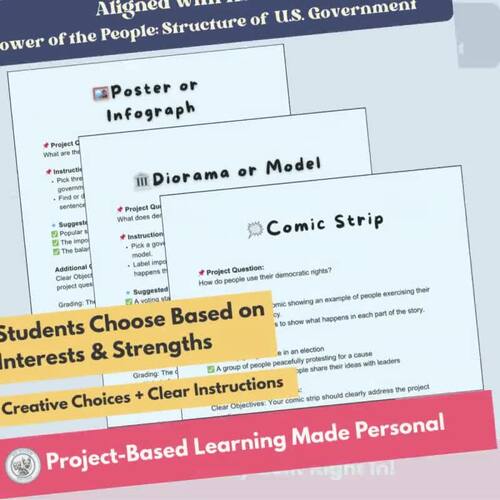 HSS 5.7.3 PBL Choice Board- Balance of Power U.S. Government Constitution