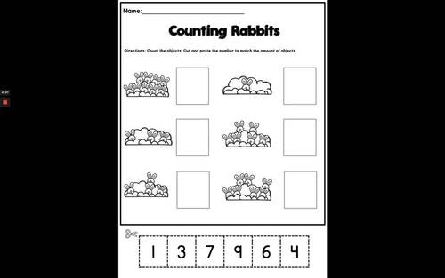 Counting & Writing Numbers 0-10 Cut & Paste Worksheets Kindergarten