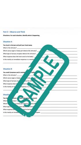 Nervous System Stimulus Response Investigation MS-LS1-8 | TPT