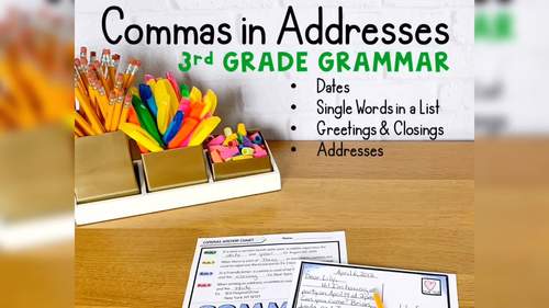 Commas in Addresses & Friendly Letter Unit: Video, Activities+ Distance ...