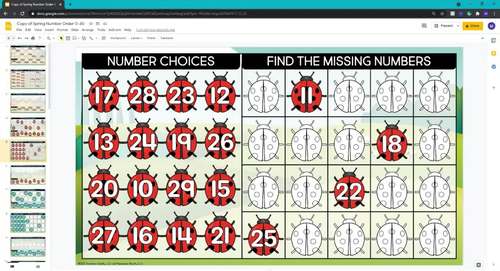 Spring Ordering Numbers to 30 for Google Slides™ by Creation Castle