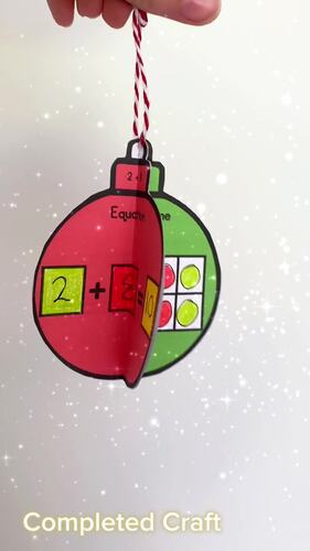 Math Christmas Ornaments Craftivity | Addition to 10 Bauble December ...