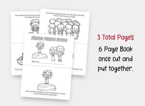 Jesus Feeds 5000 Bible Mini Book Craft Activity for Sunday School
