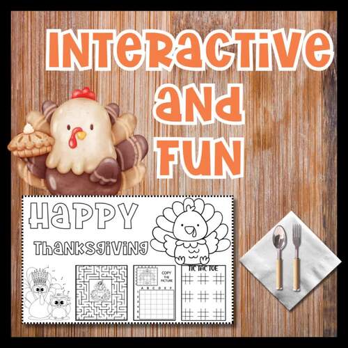 Thanksgiving Interactive Placemat | Editable placemat template ...