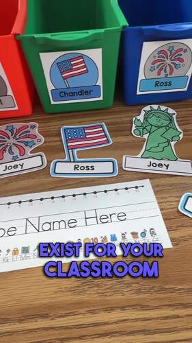 America Themed Editable Kindergarten Name Tags or Desk Platestes, Desk ...