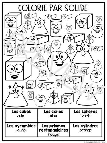 French 3D Shapes Activities-Les solides by Sprinkle it with French