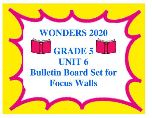 McGraw-Hill Wonders 2020 Grade 5 Unit 6 Focus Wall Bulletin Board