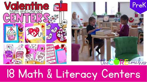 Valentine Math & Literacy Centers Preschool - Valentines Day PreK ...