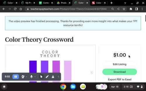 Color Theory Crossword by The Drama GOAT | TPT