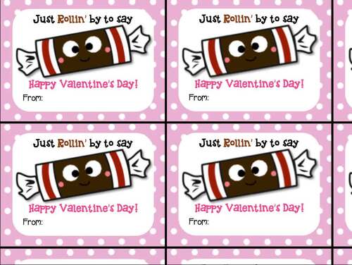 Tootsie Roll Valentine's Day Gift Tag- Just Rollin' by to say Happy ...
