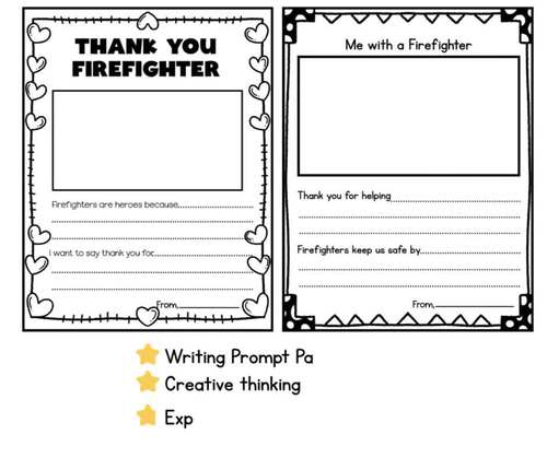 Thank You Firefighter Letters and Coloring | First Responders Thank You ...