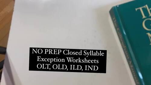 Closed Syllable Exceptions OLD OLT ILD IND Phonics Worksheets ...