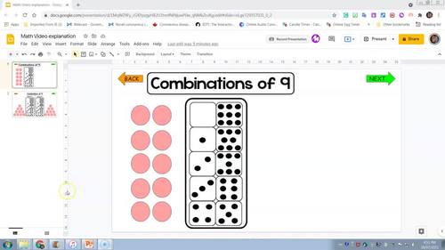 Math Videos for Google Slides (random die, combination dice, finger ...