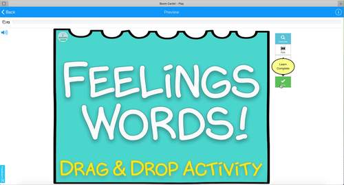 Emotions Vocabulary Digital Boom Cards™ Activity - Feelings Words!