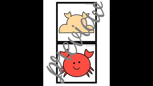 Summer Sandcastle Shapes Memory Game Matching Game Preschool ...