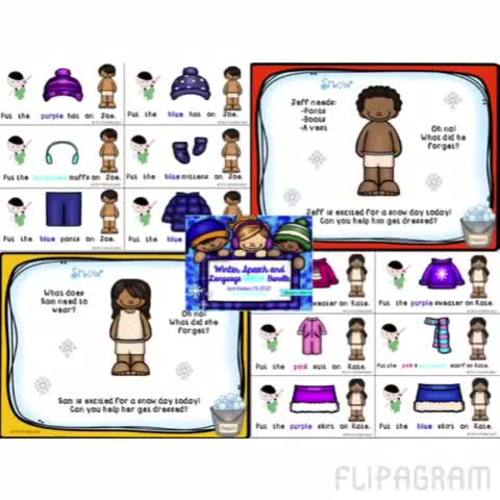 Winter Speech Language Therapy Activities, Winter Themed Speech Therapy