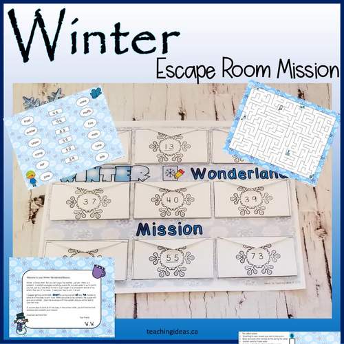 Winter Escape Room Math | Coding | Language by Hands On Teaching Ideas