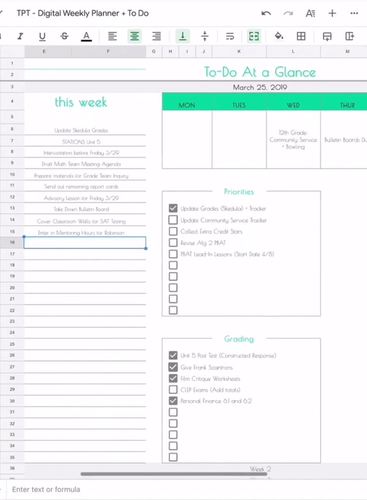 DIGITAL Weekly Planner + To Do! by All Things Teach Rm 321 | TpT